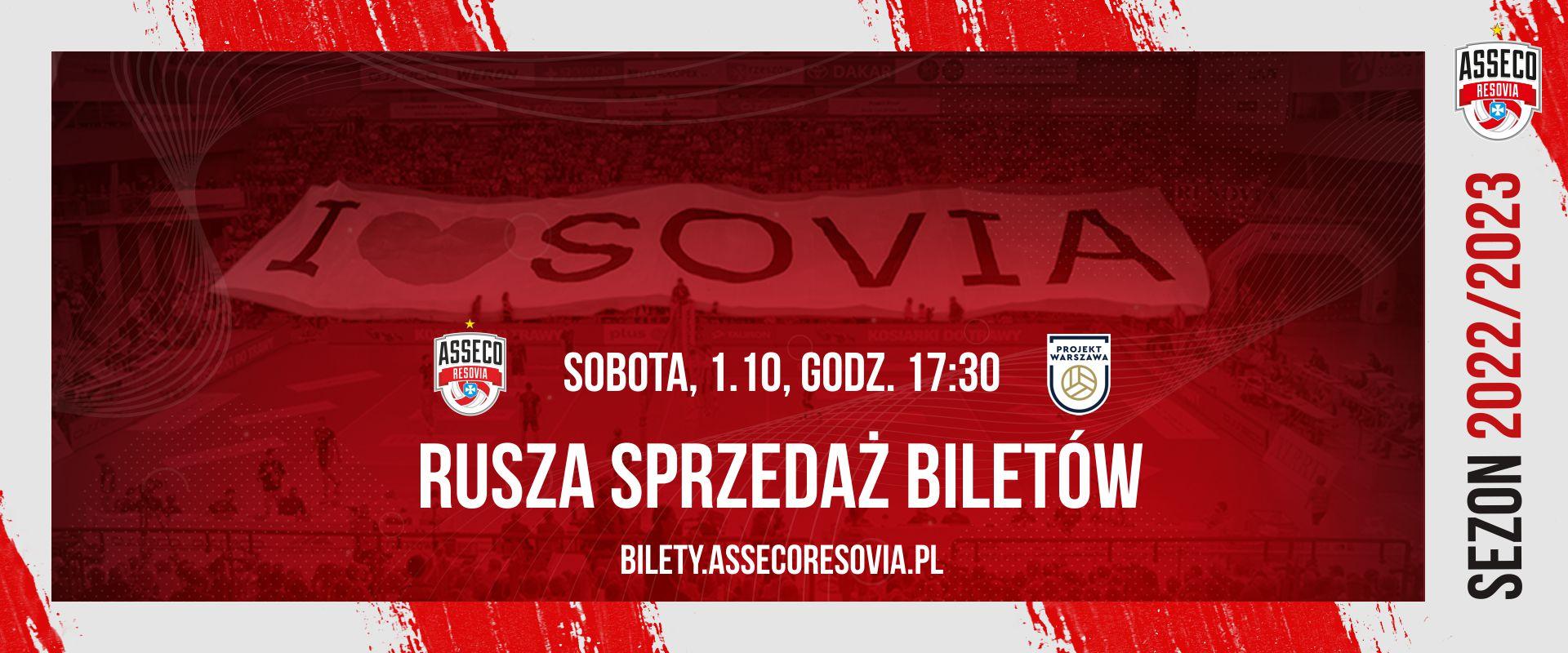 Sprzedaż biletów na mecz z Projektem Warszawa – Asseco Resovia Rzeszów - Volleyball Team